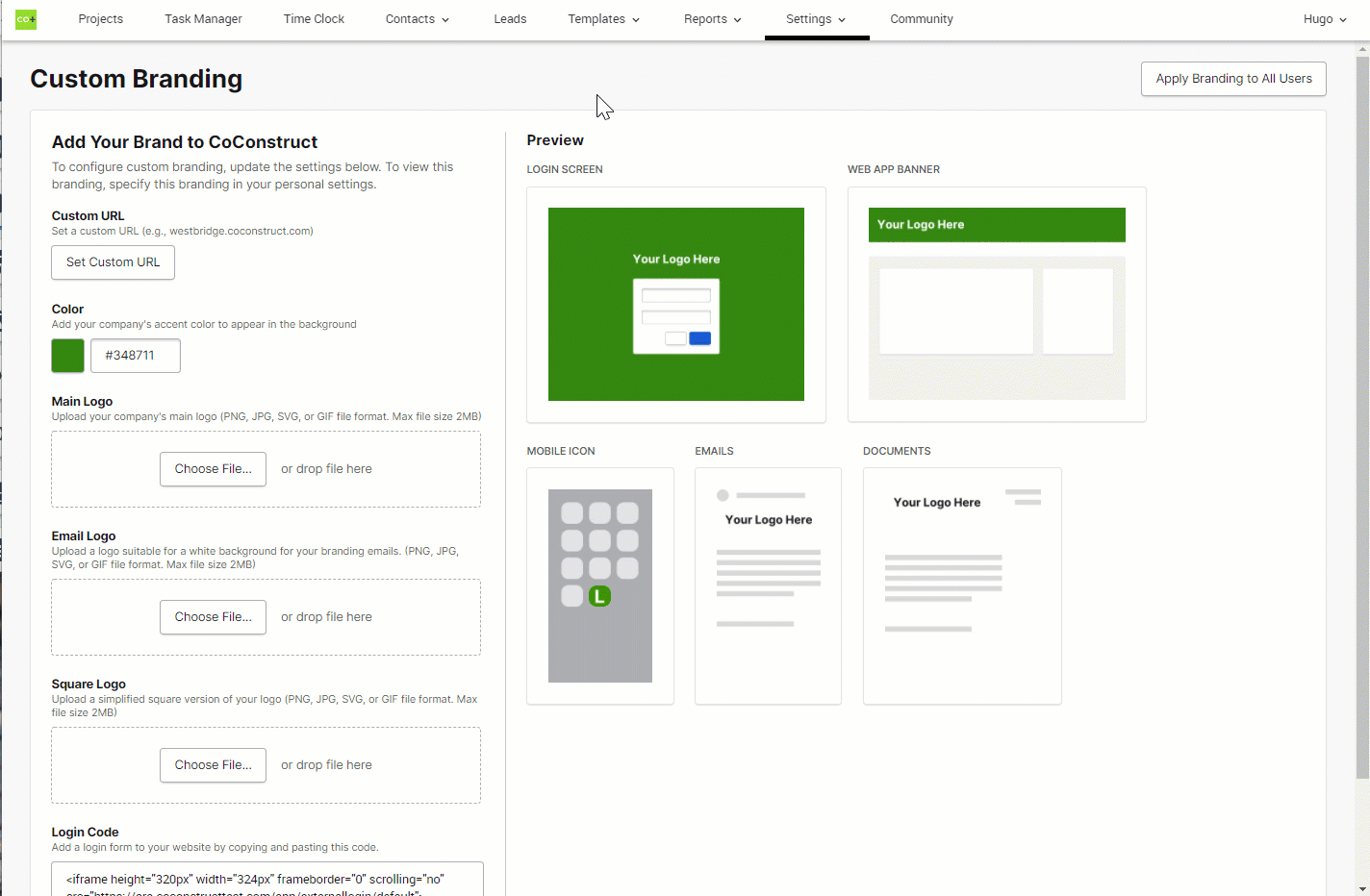 Custom Branding: Add Your Logo & Colors for a Personalized Experience | CoConstruct